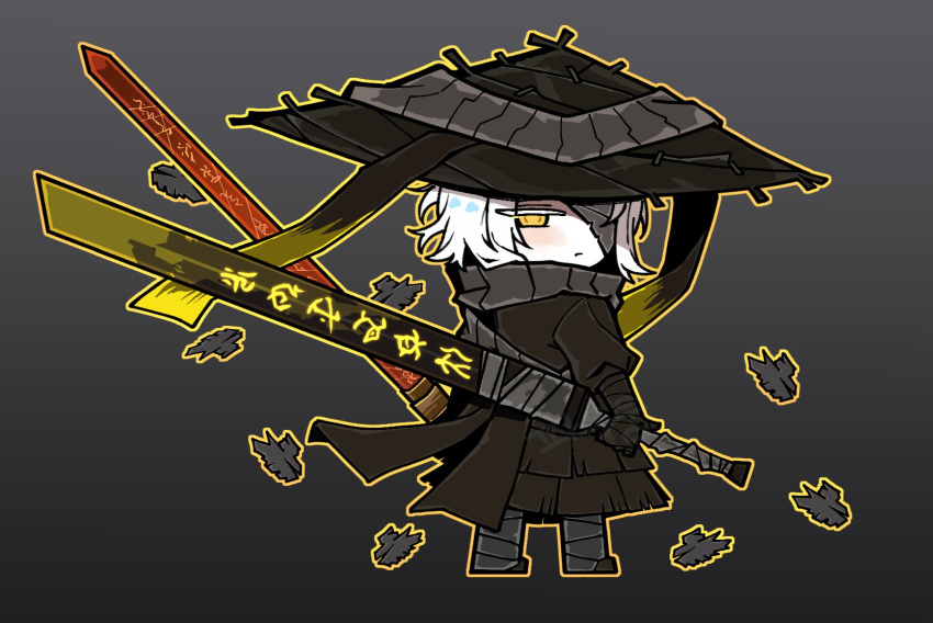 Safebooru - 1girl ajirogasa bandage over one eye chibi chibi only ...
