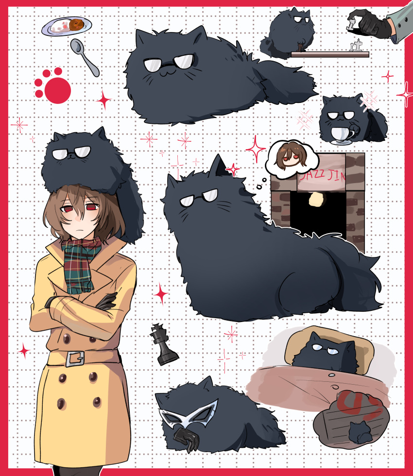 Safebooru - 1boy absurdres akechi gorou amamiya ren animalization black cat black fur black ...