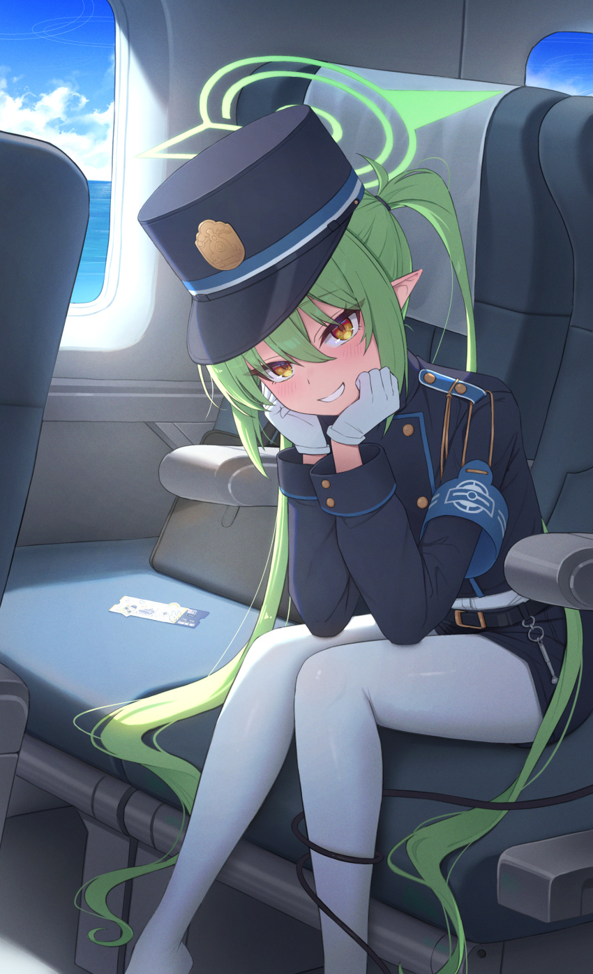 Safebooru - 1girl absurdres aircraft airplane armband belt black belt black hat black jacket ...