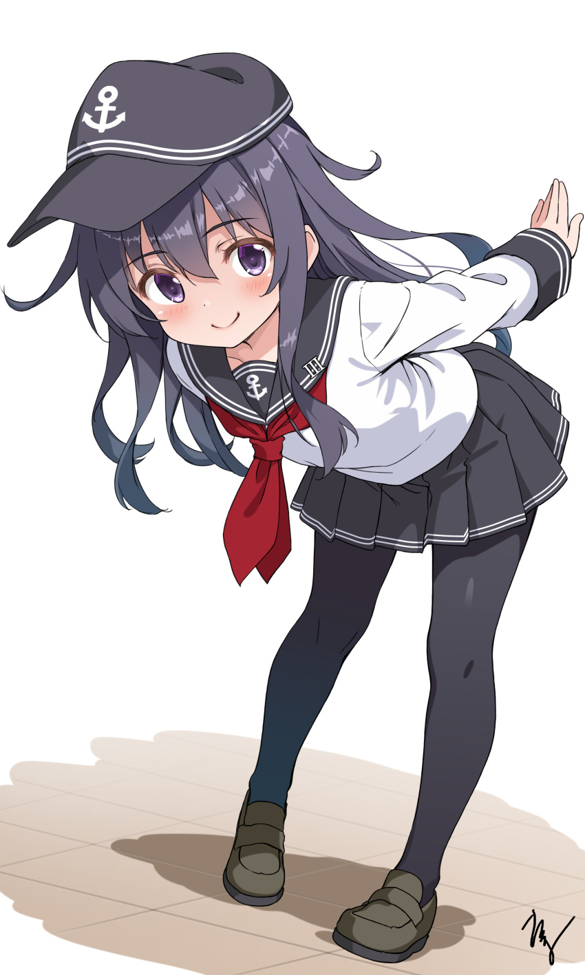 Safebooru - 1girl absurdres akatsuki (kancolle) anchor symbol black hair black hat black ...