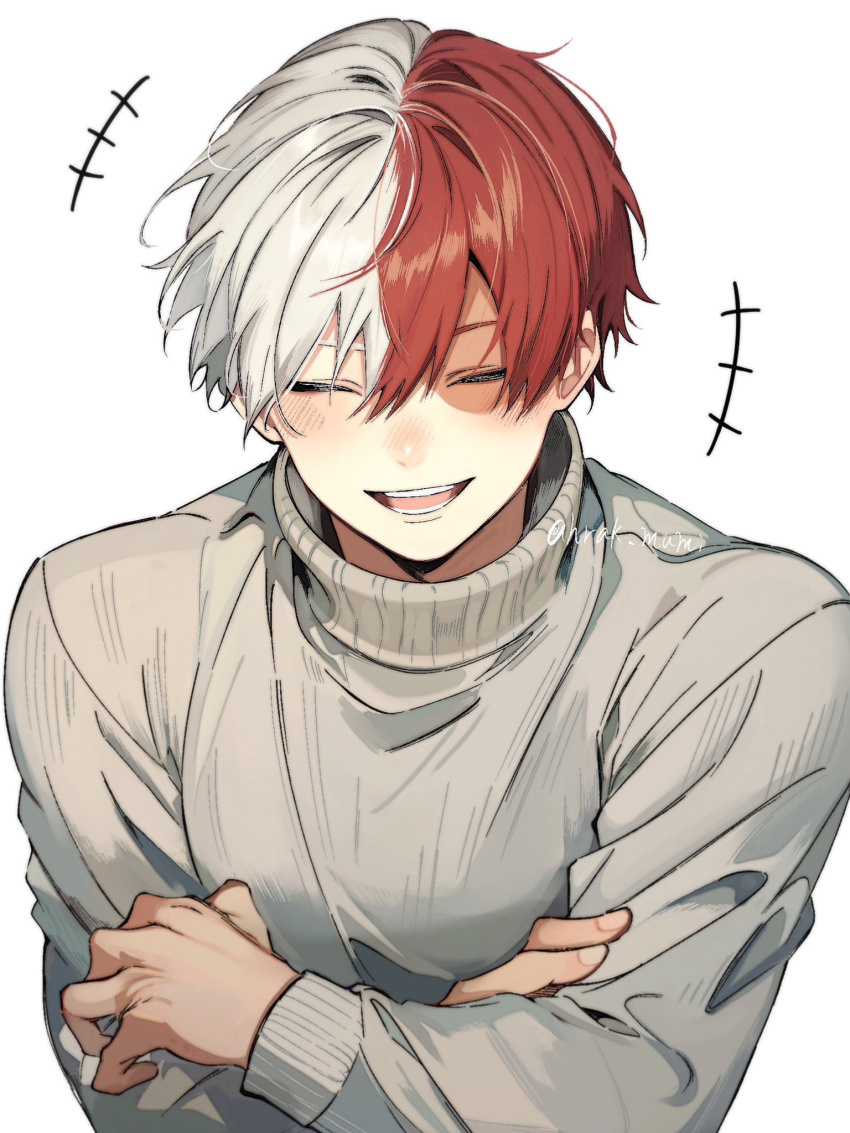 Safebooru - 1boy boku no hero academia closed eyes collared sweater ...