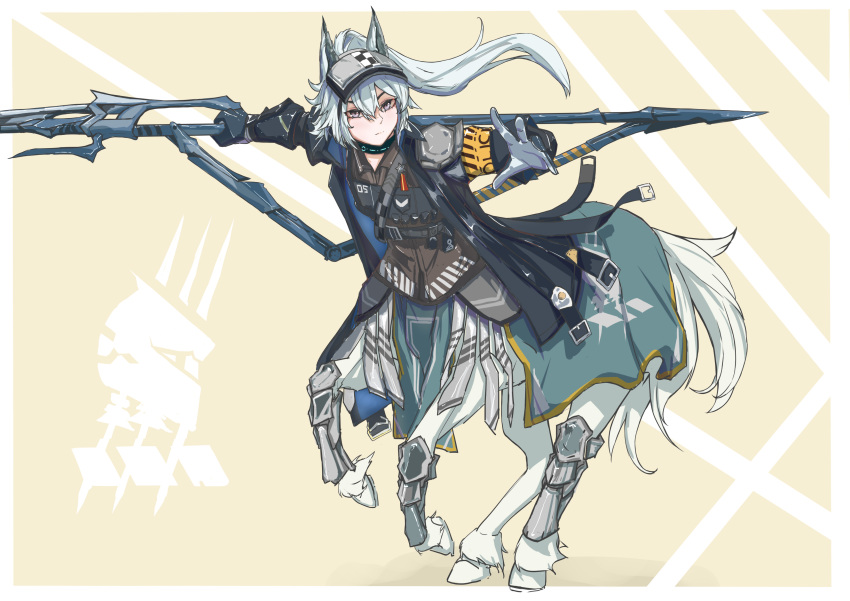 Safebooru - 1girl absurdres amber's animal ears arknights armband black gloves black jacket ...