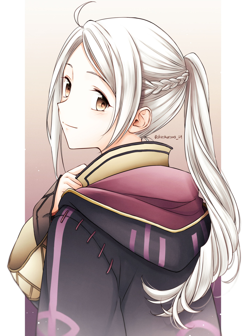 Safebooru - 1girl absurdres ahoge artist name black robe braid closed mouth commentary request ...