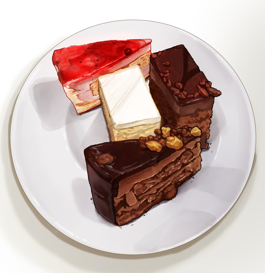 Safebooru - absurdres cake cake slice chocolate cake chocolate icing dessert food food focus ...