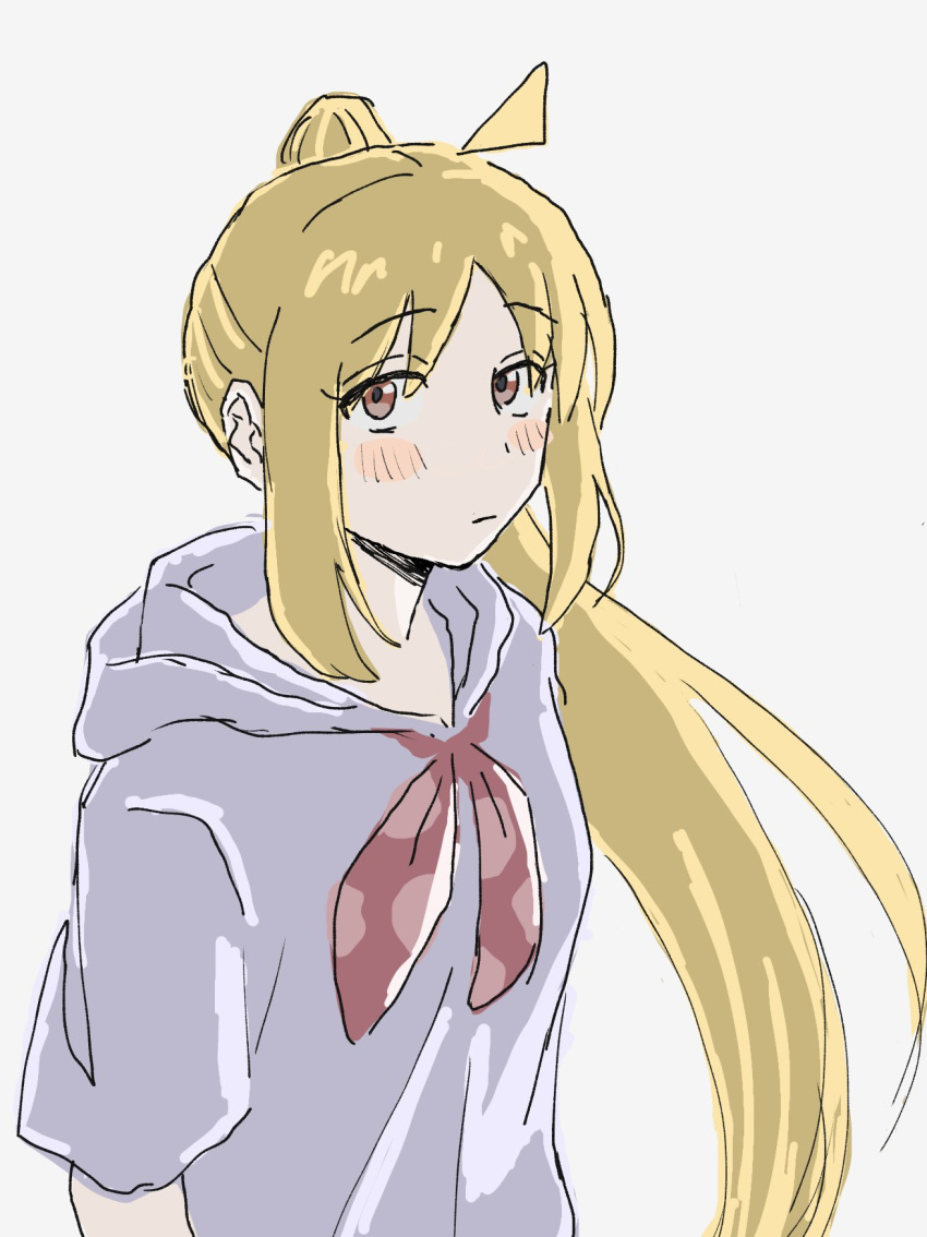 Safebooru - 1girl ahoge blonde hair blush bocchi the rock! highres hood hood down ijichi nijika ...