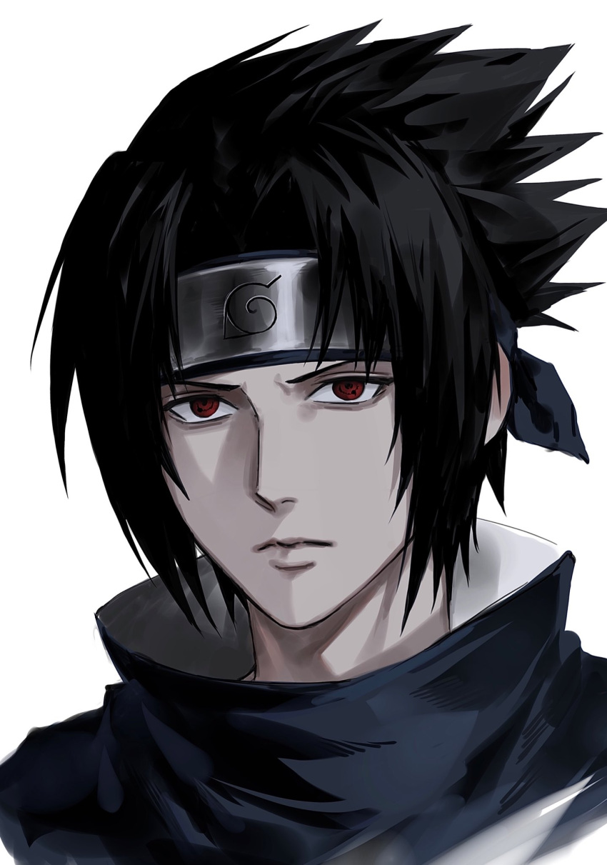 Safebooru - 1boy black hair expressionless forehead protector highres ...