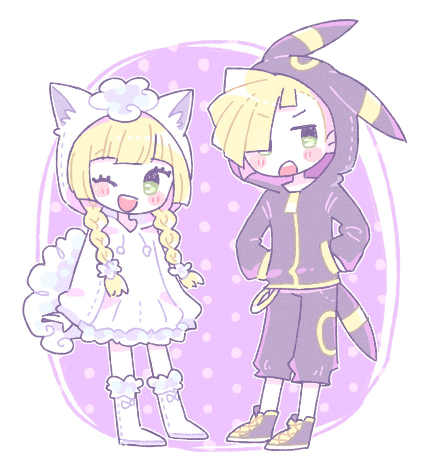 Safebooru - 1boy 1girl alolan vulpix alolan vulpix (cosplay) black ...