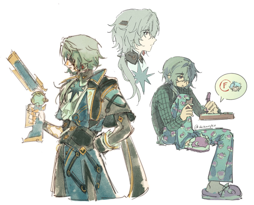 Safebooru - 1boy anaxa (honkai: star rail) aqua hair candy chocolate chocolate bar eating ...