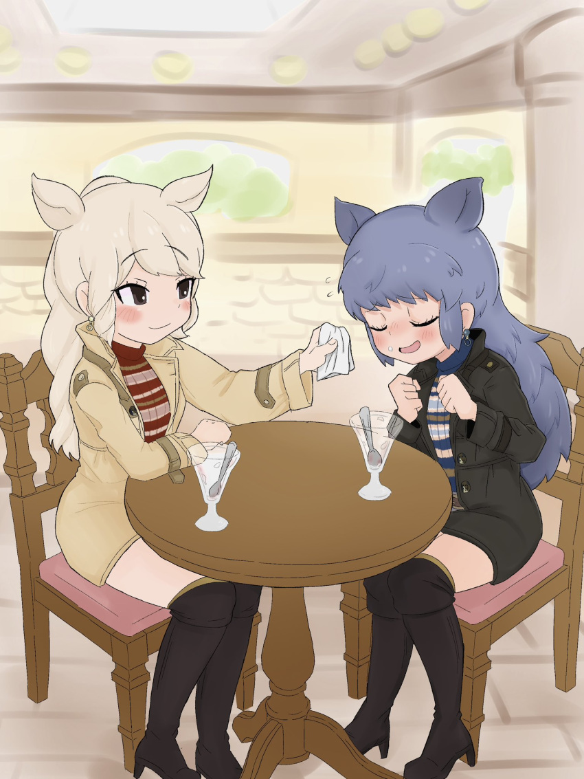 Safebooru - 0bekenzene alternate costume animal ears black boots black ...