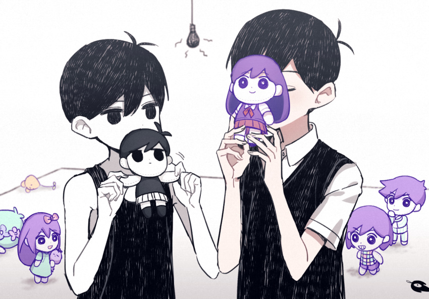 Safebooru - 2boys antenna hair aubrey (headspace) (omori) aubrey (omori ...