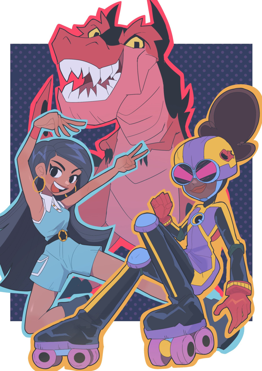 Safebooru - 1boy 2girls absurdres animification belt black hair boots ...