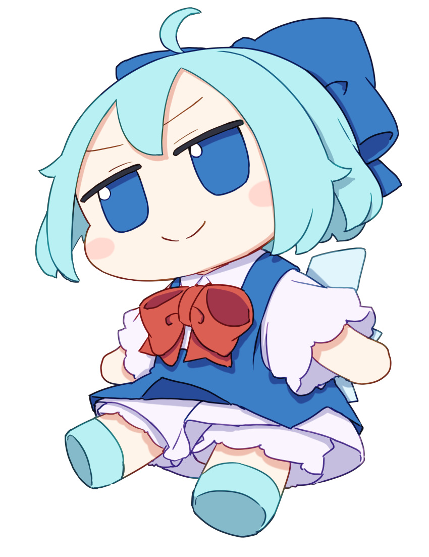 Safebooru - 1girl absurdres blue dress blue eyes blue hair chibi chibi ...
