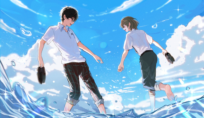 Safebooru 2boys Absurdres Akechi Gorou Amamiya Ren Black Hair Brown 2726