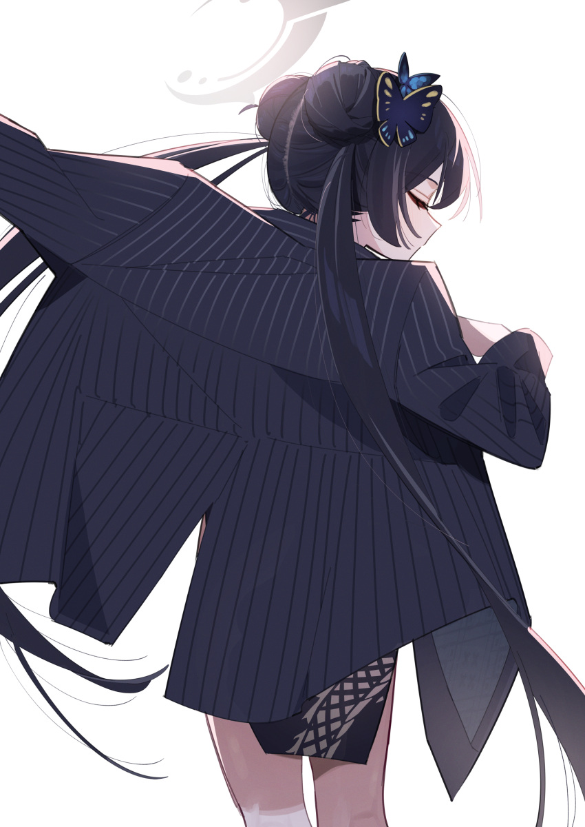 Safebooru - 1girl absurdres blue archive braid braided bun butterfly hair ornament closed eyes ...