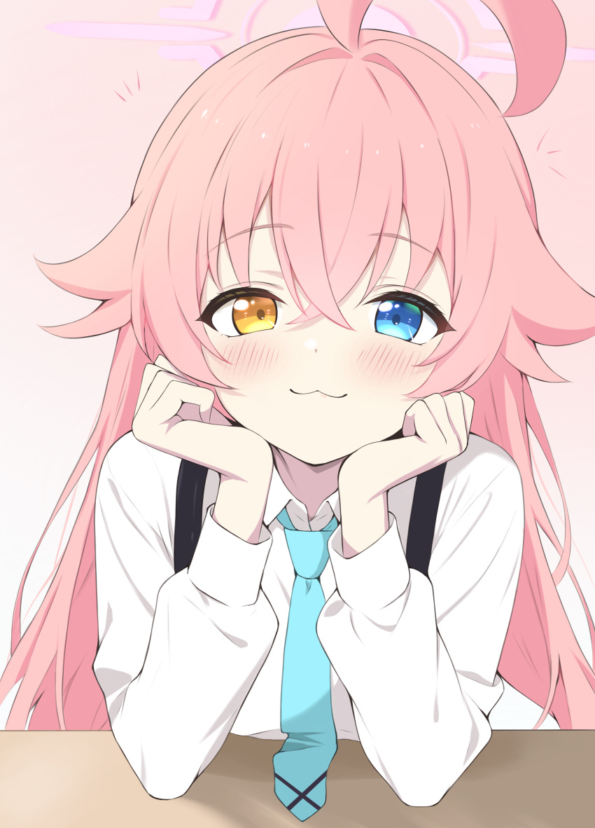 Safebooru - 1girl :3 absurdres ahoge blue archive blue necktie elbows ...