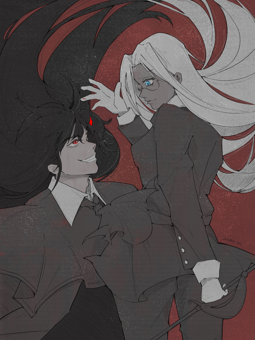 Safebooru - 1boy 1girl absurdres dark-skinned female dark skin gensou getsumen rt hellsing ...