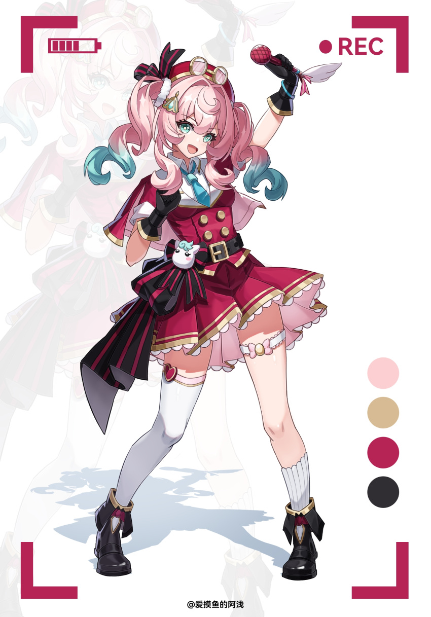 Safebooru - 1girl absurdres aqua eyes aqua hair aqua necktie battery indicator black gloves ...