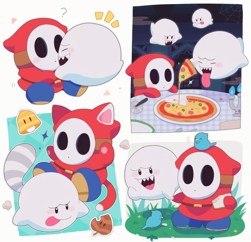 Safebooru - 1boy animal ears bird blue bird blue boots boo (mario ...