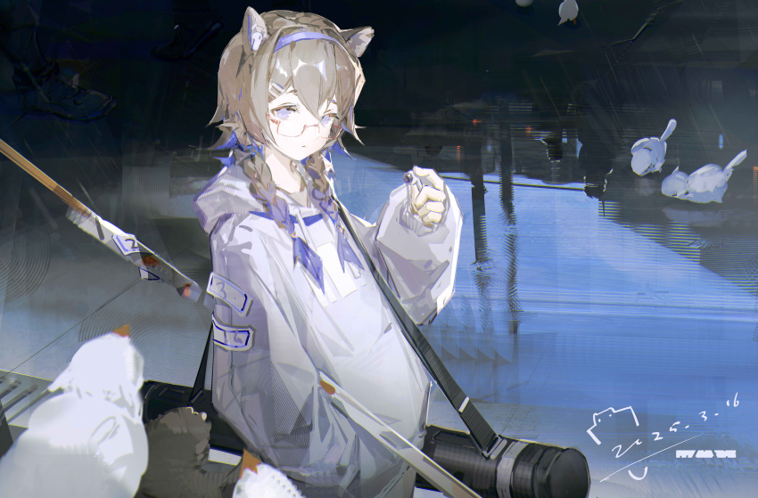 Safebooru - 1girl absurdres animal animal ears arknights arms at sides ...