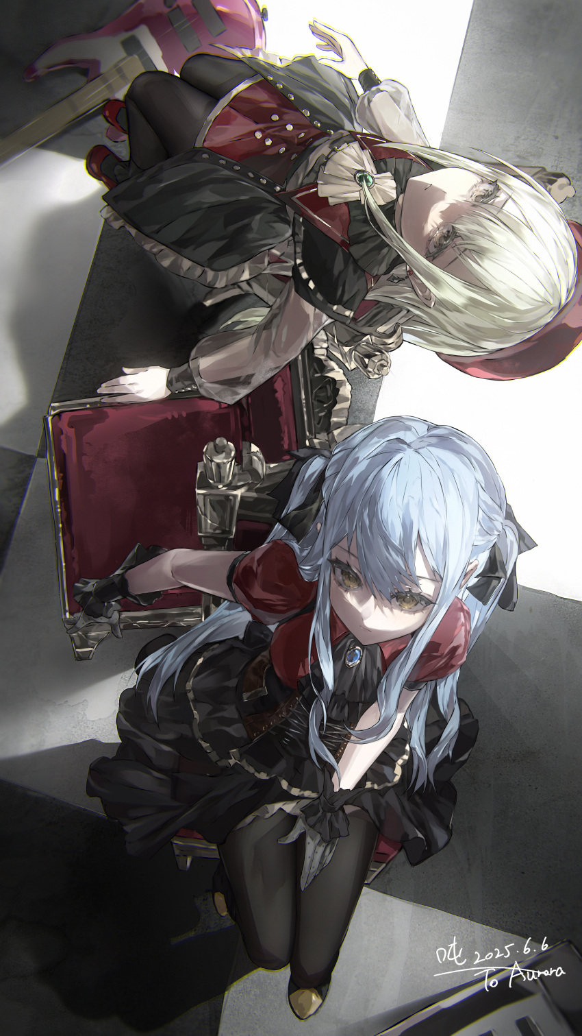 Safebooru - 2girls absurdres ascot bang dream! bang dream! it's mygo!!!!! beret black pantyhose ...