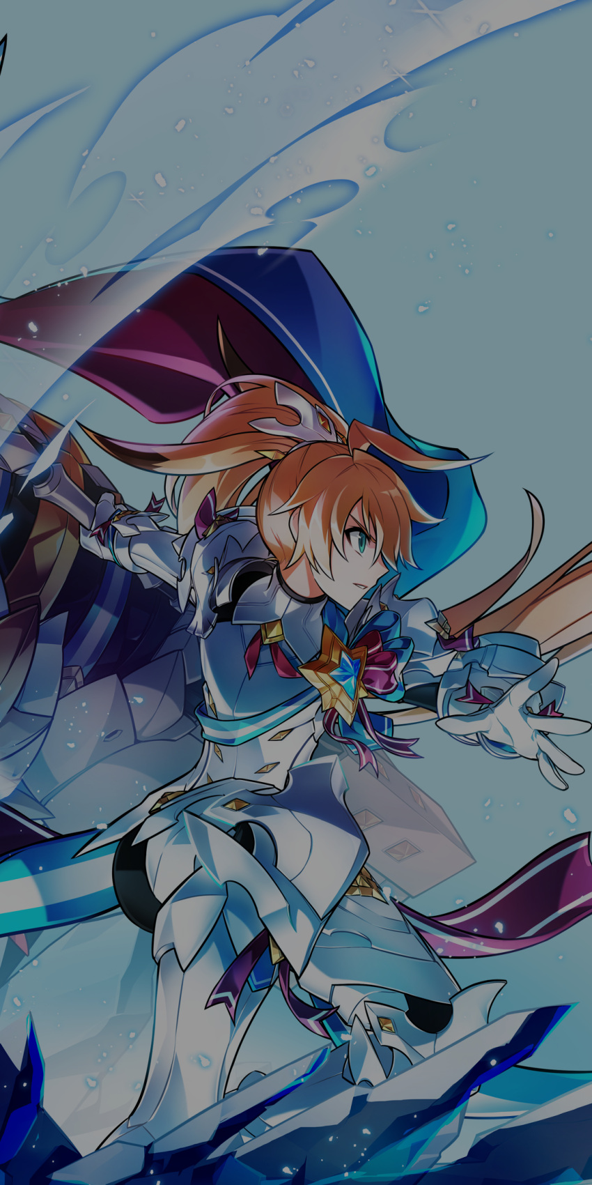 Safebooru - 1boy ahoge armor black shirt blonde hair blue background blue cape blue eyes blue ...