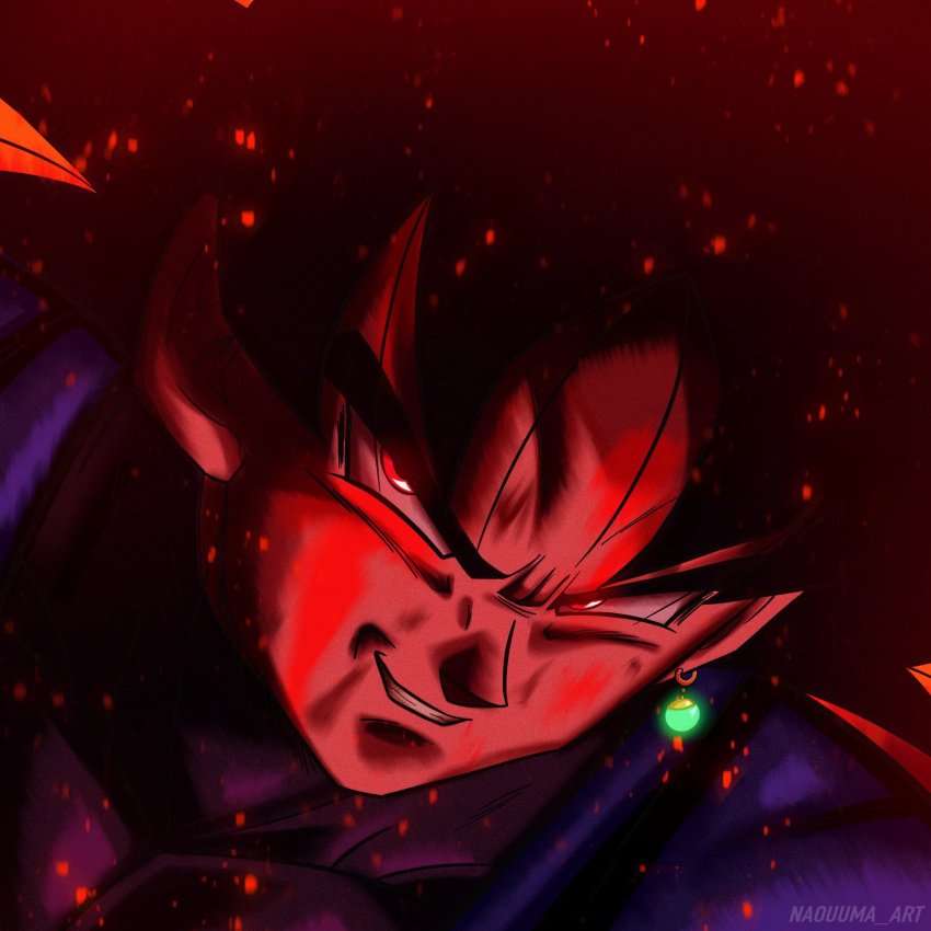 Safebooru - 1boy battle damage black hair close-up dragon ball dragon ball super earrings fire ...