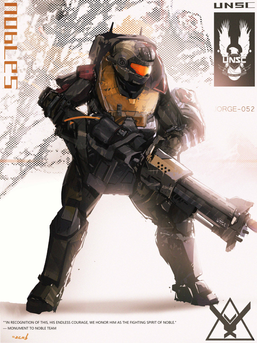 Safebooru - 1boy absurdres armor artist name assault visor backpack bag ...