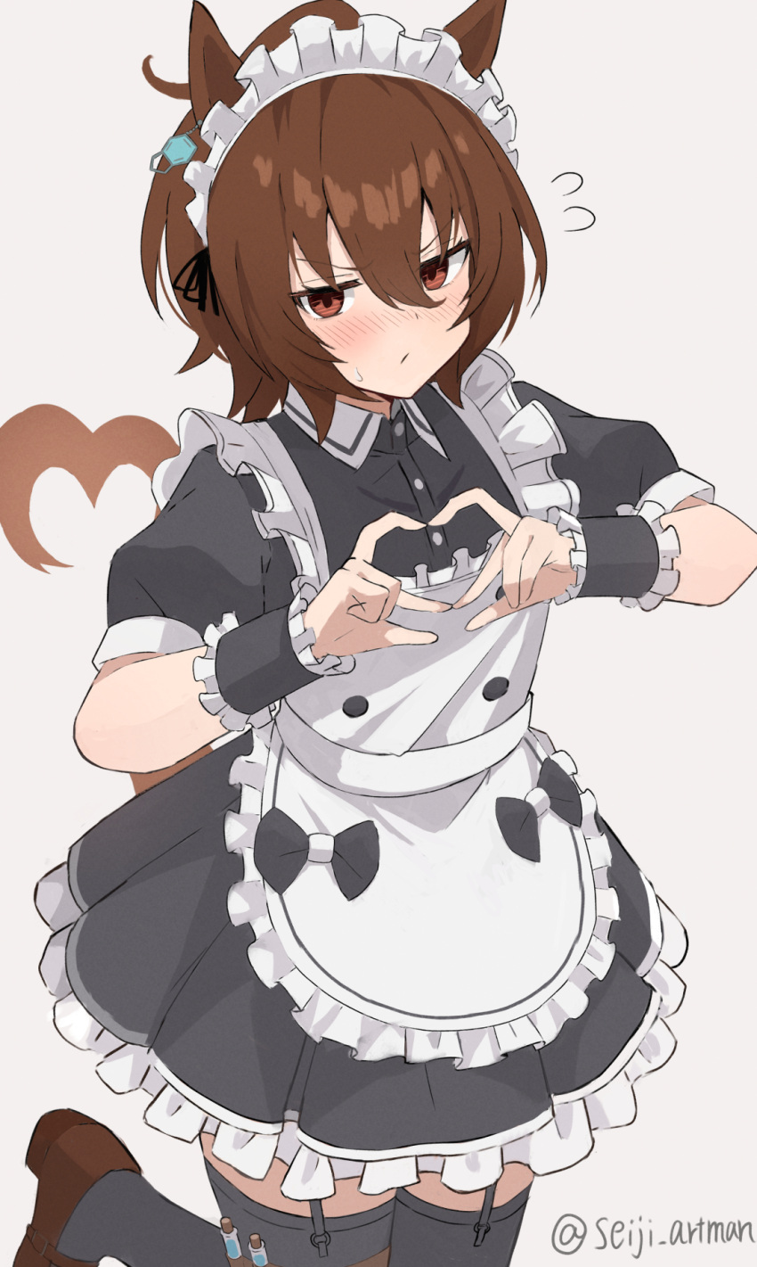 Safebooru - 1girl agnes tachyon (umamusume) ahoge alternate costume animal ears apron black ...