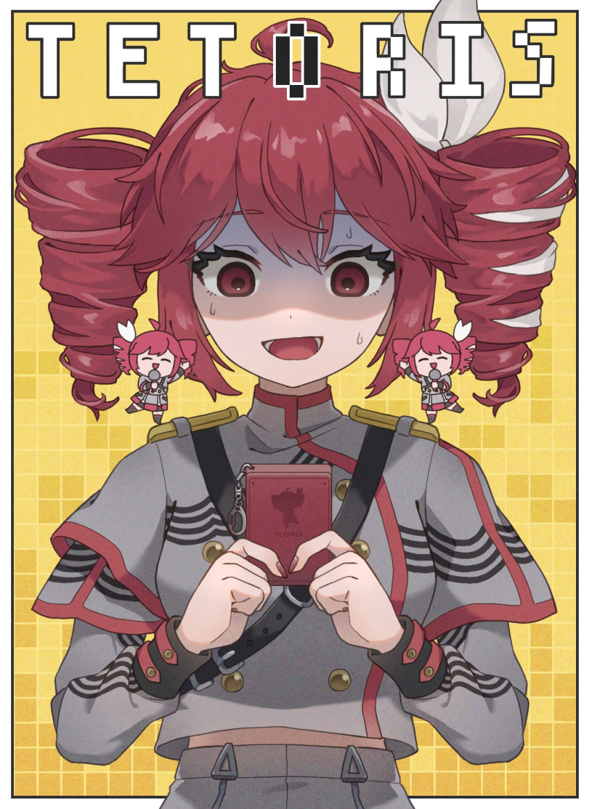 Safebooru - 1girl ahoge border buttons chibi double-breasted double ...