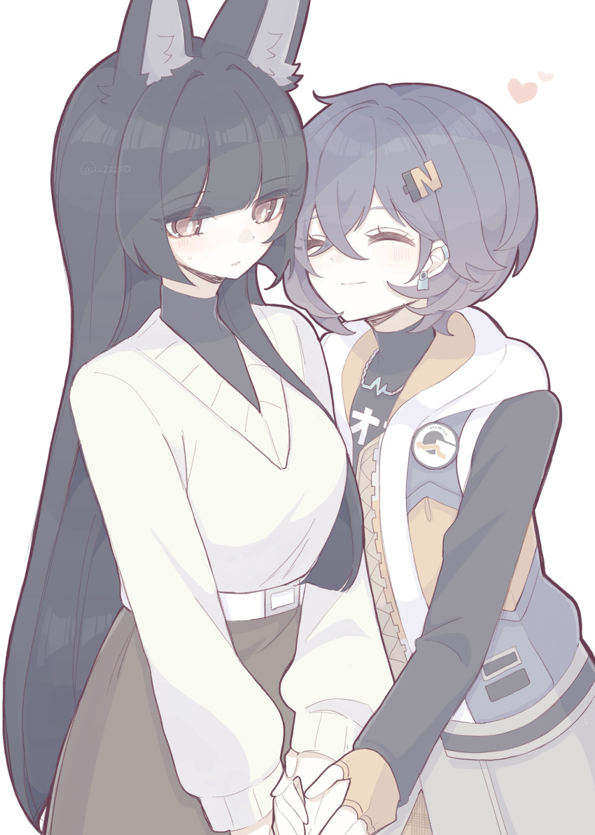 Safebooru - 2girls absurdres animal ear fluff animal ears belle (zenless zone zero) black hair ...