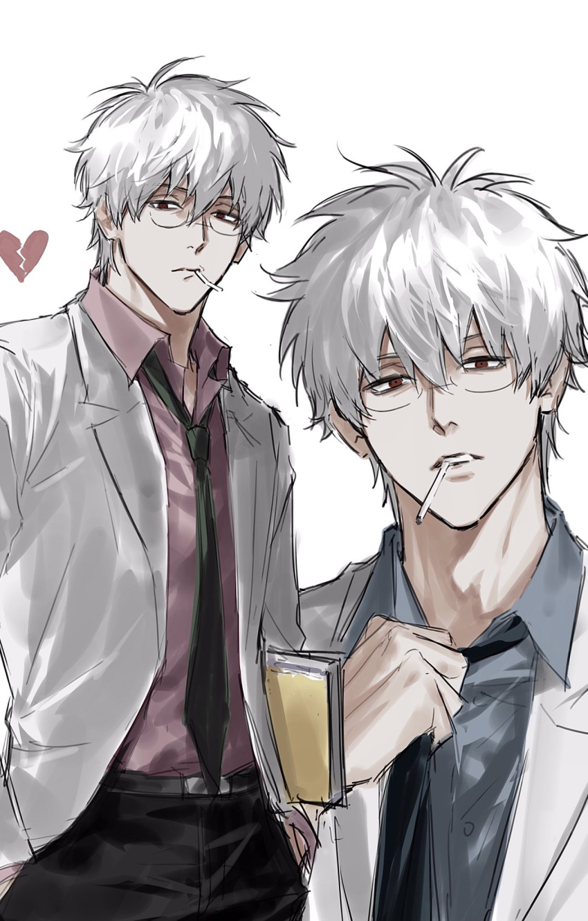 Safebooru - 1boy black necktie black pants book broken heart carrying ...