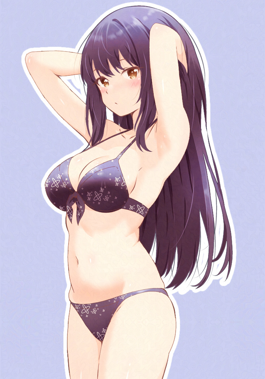 Safebooru - 1girl armpits arms up bikini black hair commentary highres inoue takina looking at ...