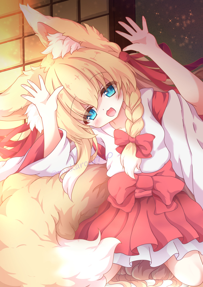 Safebooru - 1girl absurdres animal ear fluff animal ears blonde hair blue eyes borrowed ...