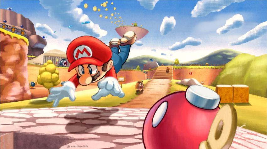 Safebooru - 1boy blue eyes blue overalls bob-omb battlefield bob-omb ...