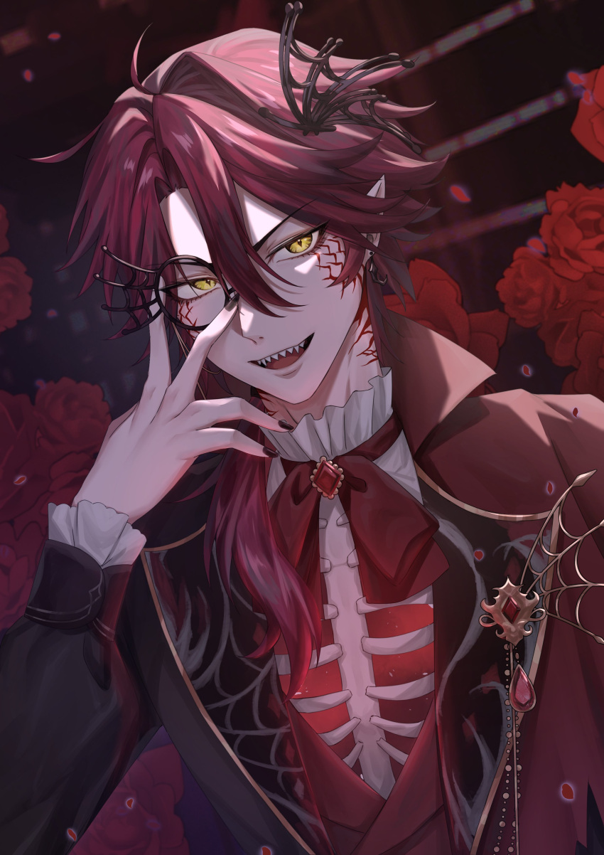 Safebooru - 1boy absurdres adjusting monocle alternate costume black ...