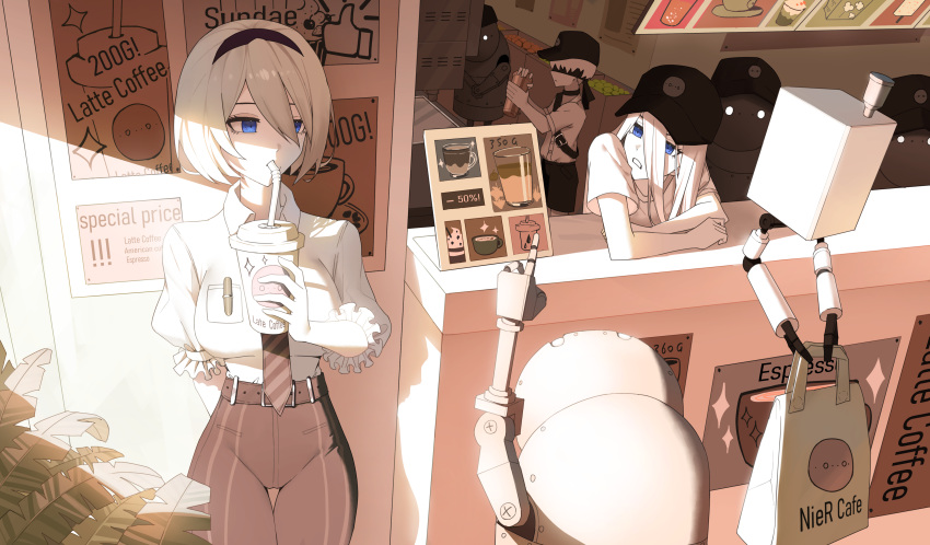 Safebooru - 1boy 2b (nier:automata) 2girls 9s (nier:automata) a2 (nier:automata) absurdres bag ...