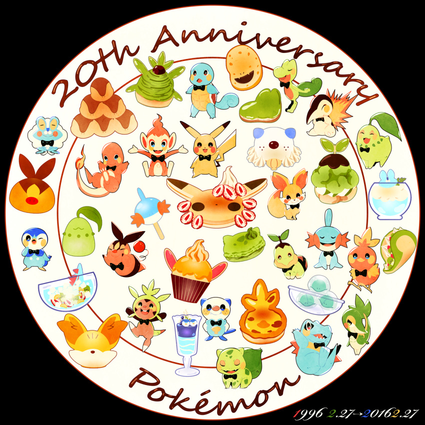 Safebooru - anniversary bow bowtie bulbasaur bun (food) character ...