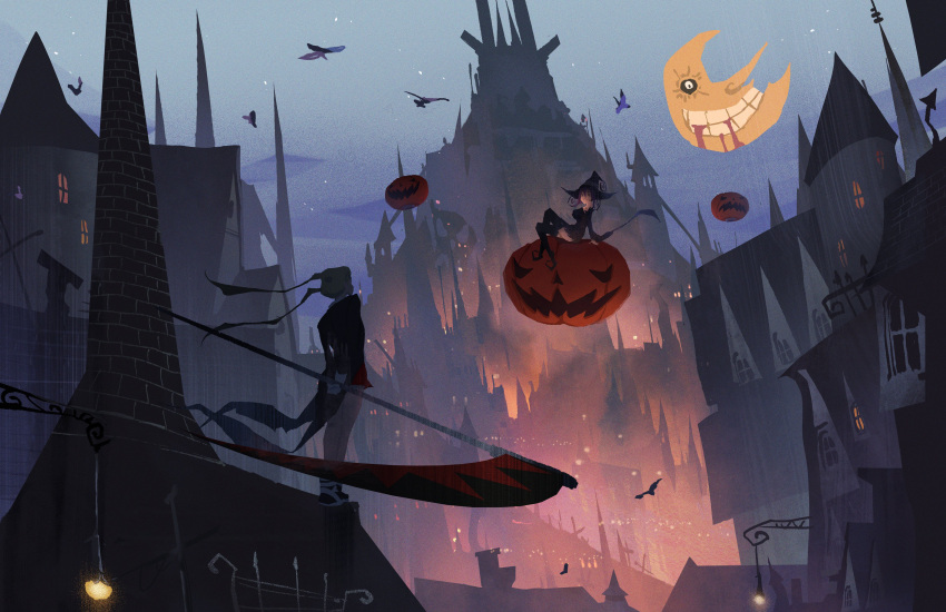 Safebooru - 2girls absurdres blair (soul eater) blue sky castle closed ...