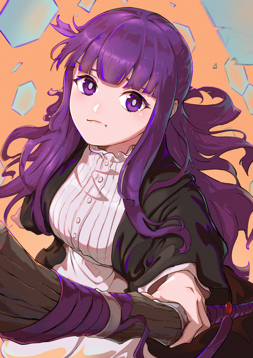 Safebooru - 1girl absurdres black robe blunt bangs breasts clip studio paint (medium) closed ...