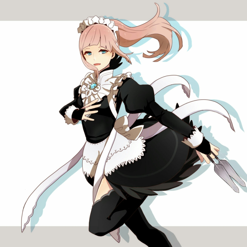 Safebooru - 1girl apron blue eyes blush dagger felicia (fire emblem if ...