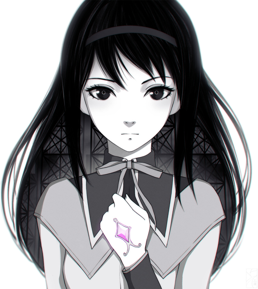 Safebooru - 1girl akemi homura black eyes black hair closed mouth expressionless eyelashes ...