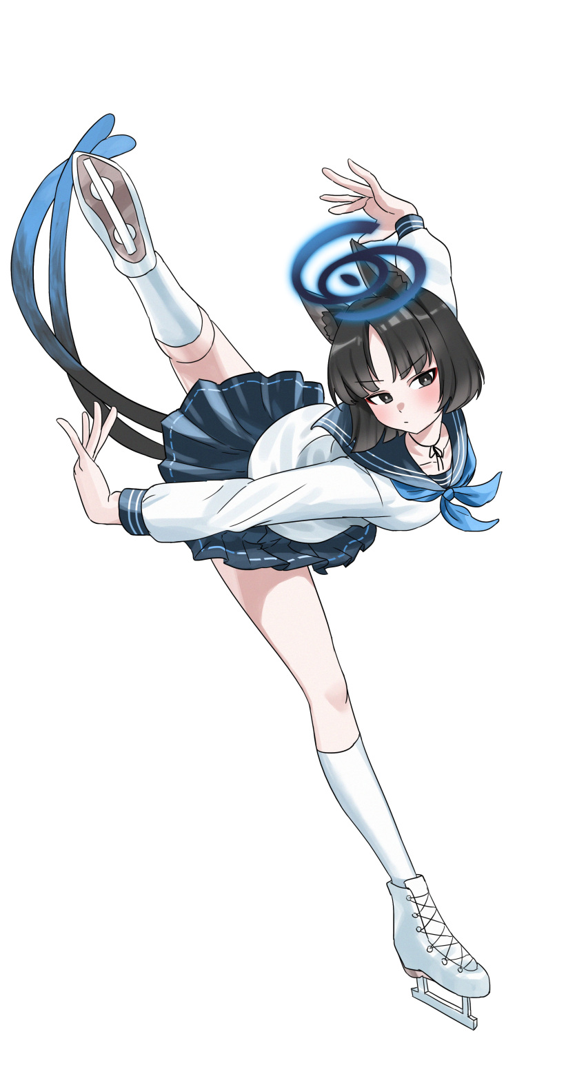 Safebooru - 1girl :/ absurdres animal ear fluff animal ears black eyes black hair blue archive ...