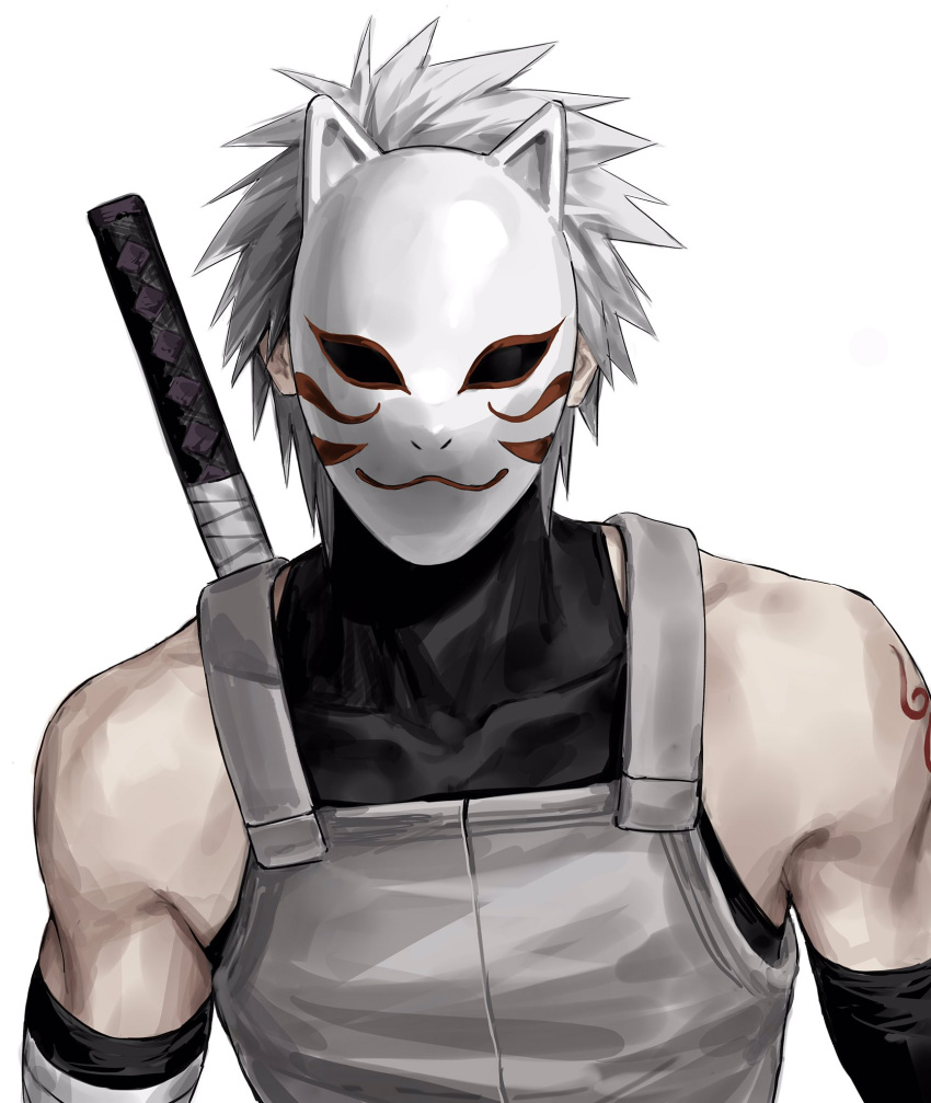 Safebooru - 1boy facing viewer fox mask hatake kakashi highres ...