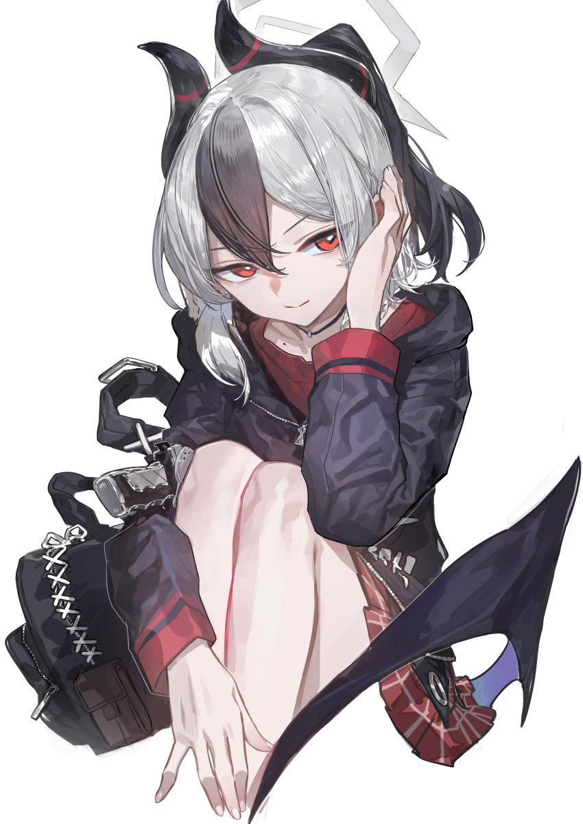 Safebooru - 1girl absurdres backpack bag black bag black choker black hair black hoodie black ...