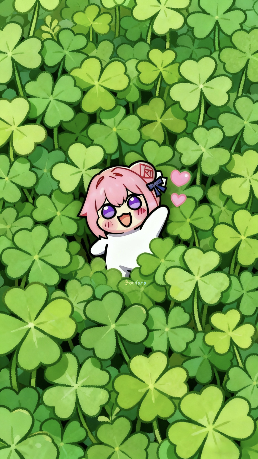 Safebooru - 1girl :3 :d absurdres clover creature doro (nikke) double ...