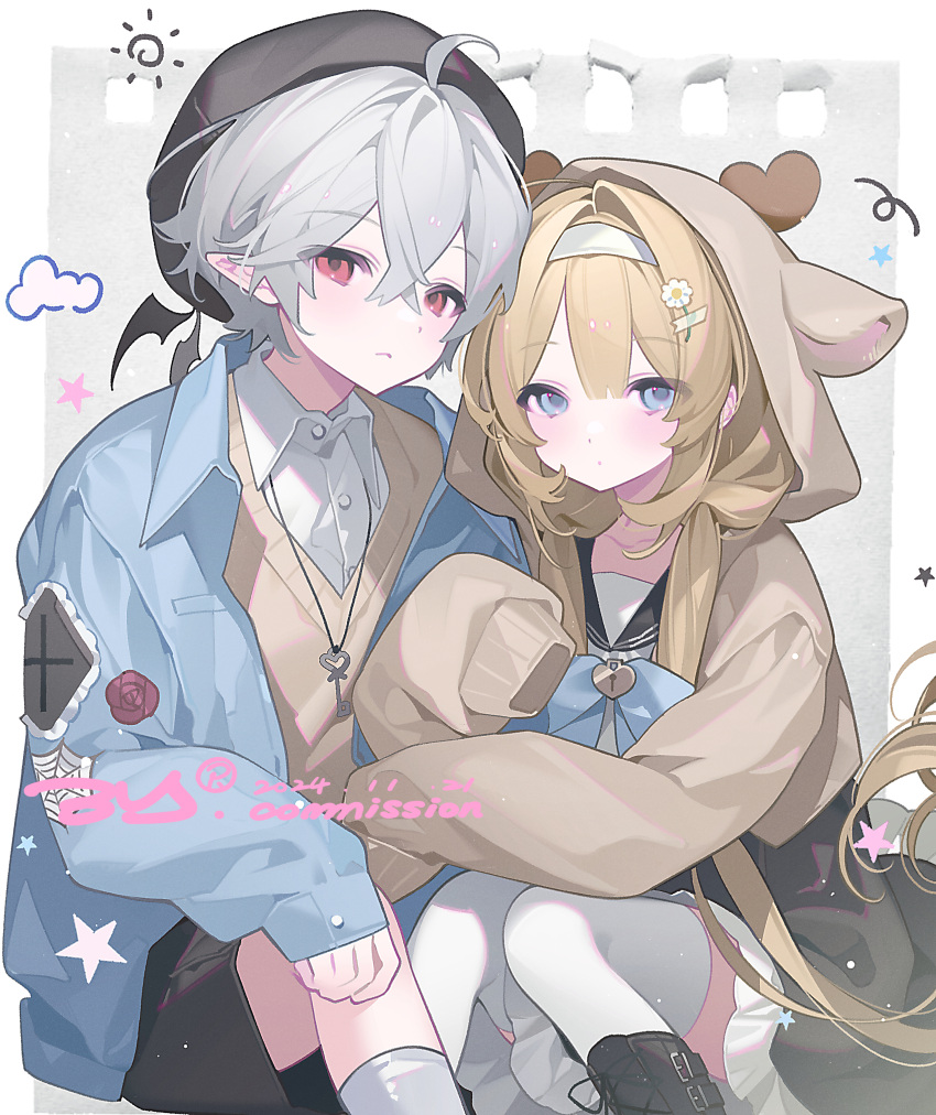 Safebooru - 1boy 1girl absurdres ahoge black boots black hat black ...