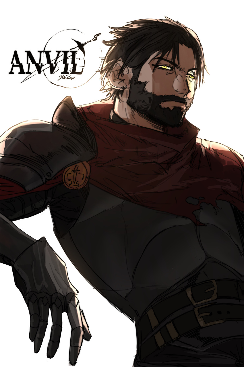 Safebooru - 1boy absurdres anvil (shadow slave) armor beard belt black ...