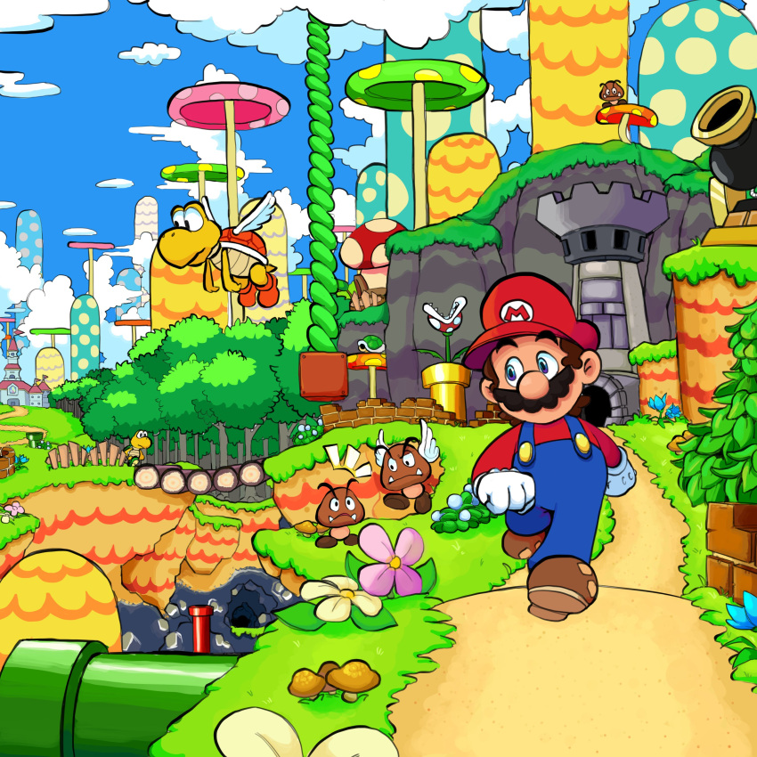 Safebooru - 1boy absurdres black eyes block (mario) block (object) blue ...