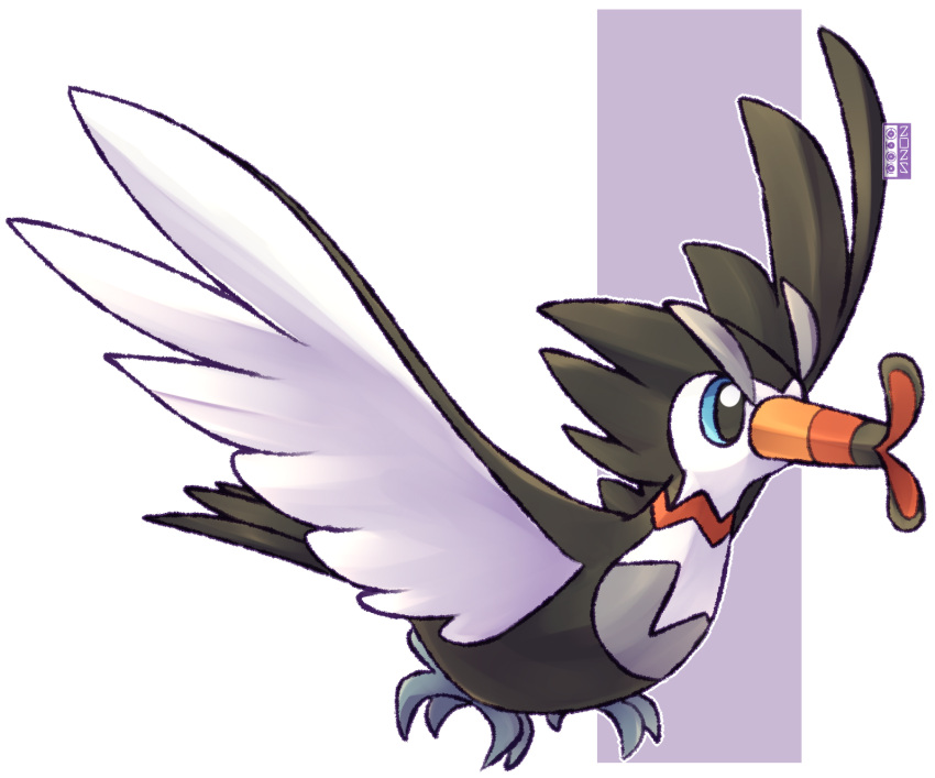 Safebooru - beak bird blue eyes dualcosmog feathered wings flying ...