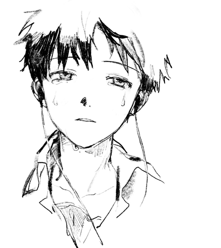 Safebooru - 1boy collared shirt cropped head crying crying with eyes ...